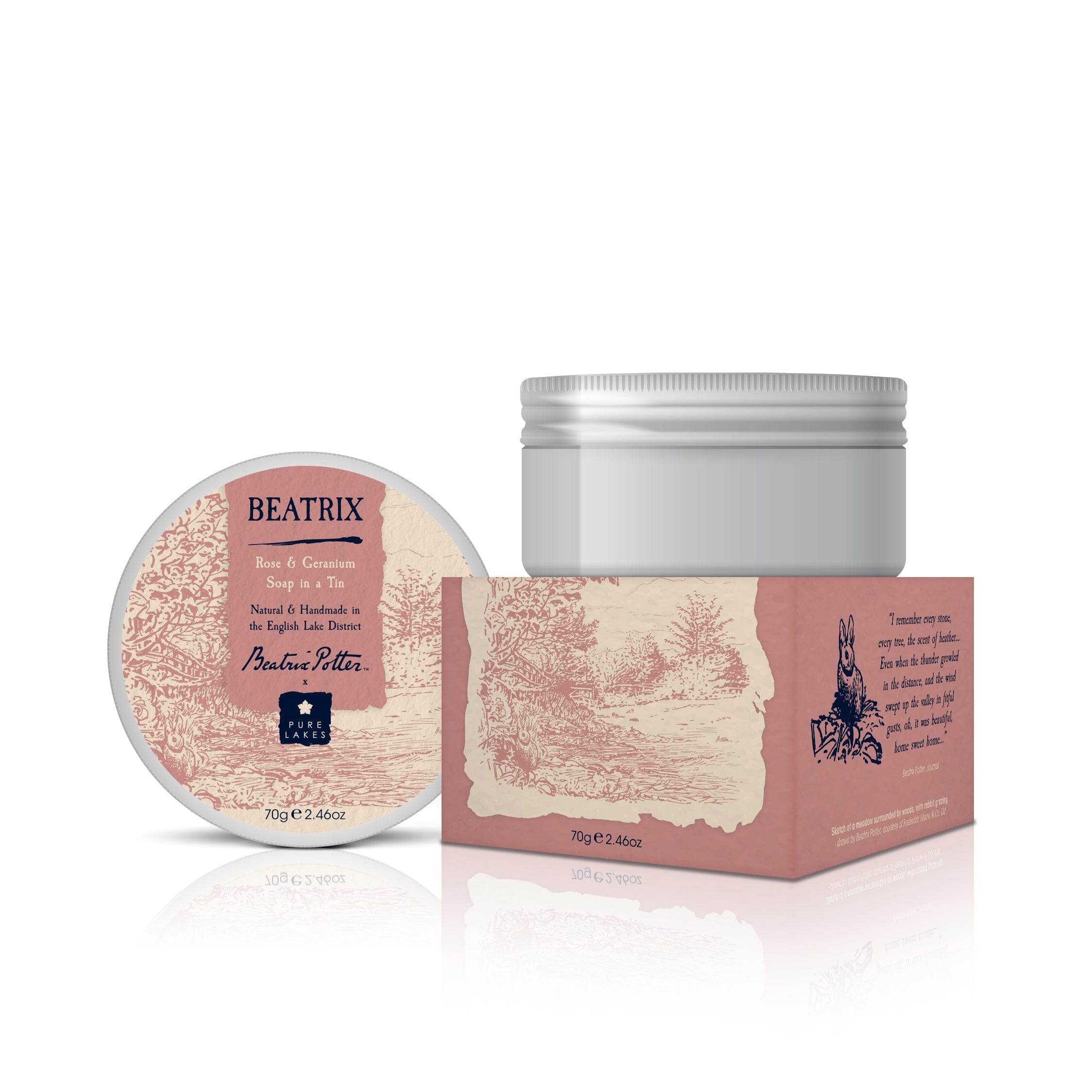 BEATRIX Rose & Geranium Soap in a Tin – Pure Lakes